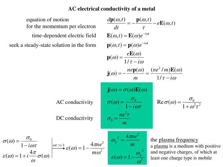 PPT - The free electron theory of metals The Drude theory of metals ...