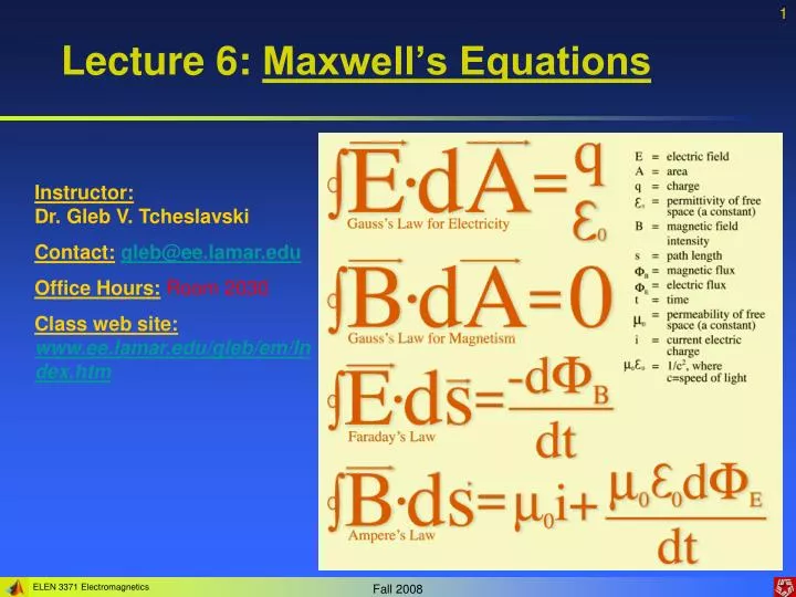 PPT - Lecture 6: Maxwell’s Equations PowerPoint Presentation, free ... PPT - Lecture 6: Maxwell’s Equations PowerPoint Presentation, free ...