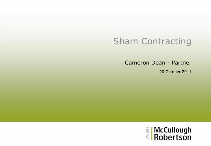 PPT - Sham Contracting PowerPoint Presentation, free download - ID:6741562