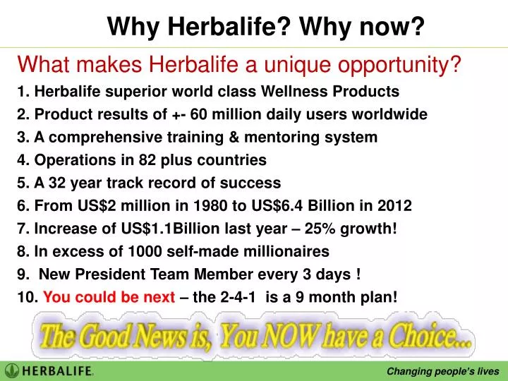 PPT - Why Herbalife? Why now? PowerPoint Presentation, free download ...