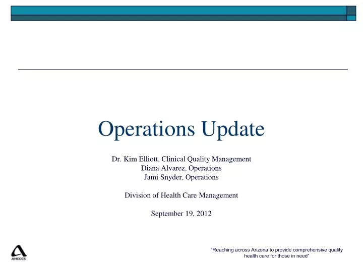 PPT - Operations Update PowerPoint Presentation, free download - ID:6745621