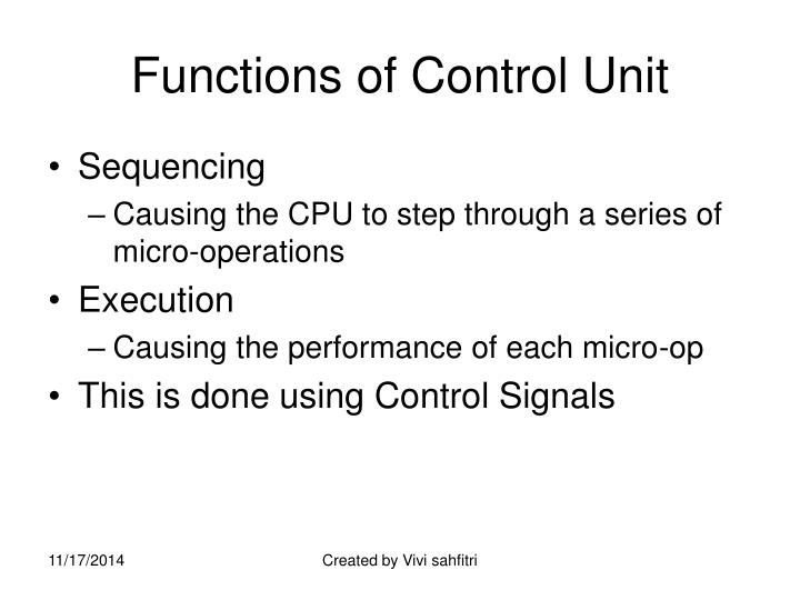 PPT - Chapter 14 Control Unit Operation PowerPoint Presentation - ID ...