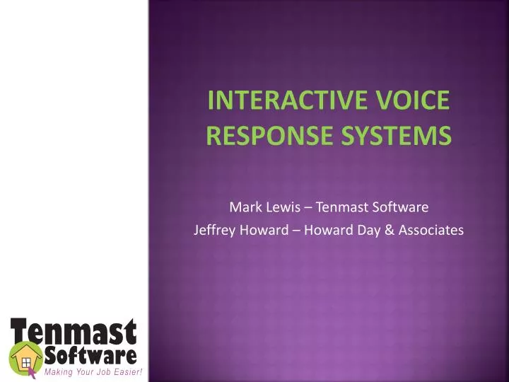 PPT - Interactive Voice Response Systems PowerPoint Presentation, free ...