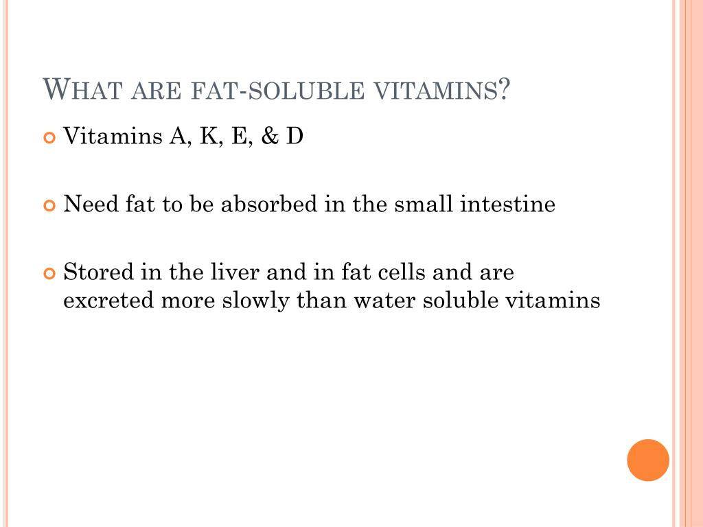PPT - Nutrition Basics FAT SOLUBLE VITAMINS PowerPoint Presentation ...