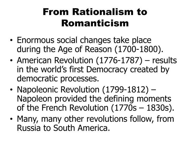 PPT - From Rationalism to Romanticism PowerPoint Presentation, free ...