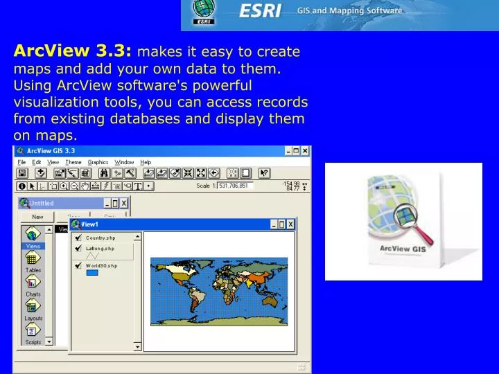 PPT - The ArcGIS Desktop The ArcGIS Desktop includes a suite of ...