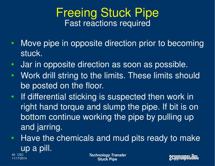 PPT - Technology Transfer Stuck Pipe PowerPoint Presentation - ID:6750581