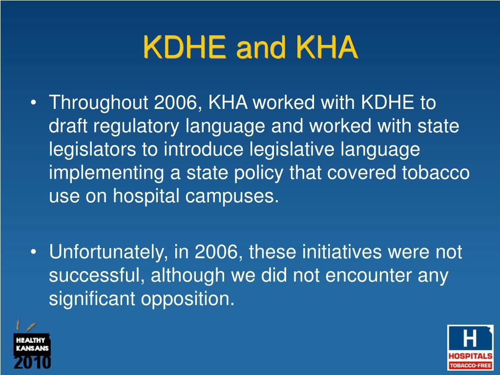 PPT - Tobacco-Free Kansas Hospitals Initiative PowerPoint Presentation ...