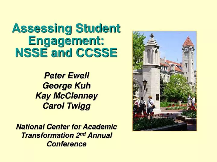 PPT - Peter Ewell George Kuh Kay McClenney Carol Twigg PowerPoint ...