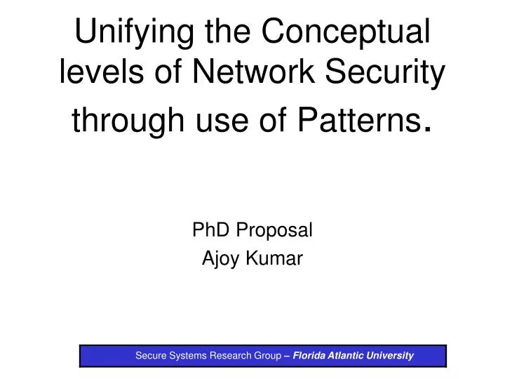 Ppt Unifying The Conceptual Levels Of Network Security Through Use Of Patterns Powerpoint 