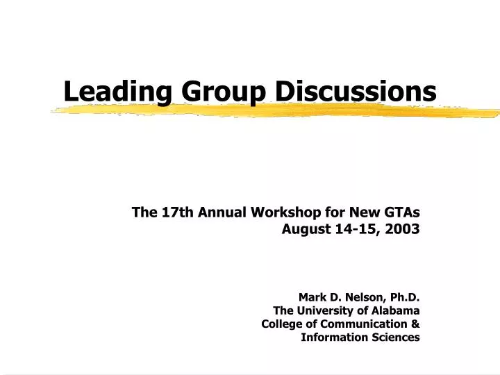 PPT - Leading Group Discussions PowerPoint Presentation, free download ...