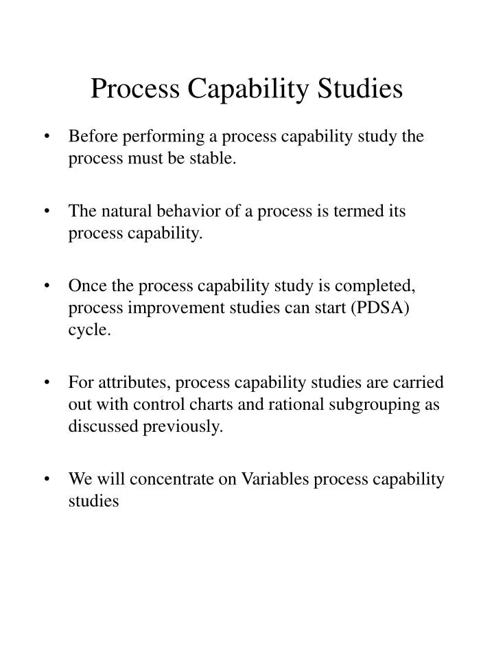 PPT - Process Capability Studies PowerPoint Presentation, free download ...