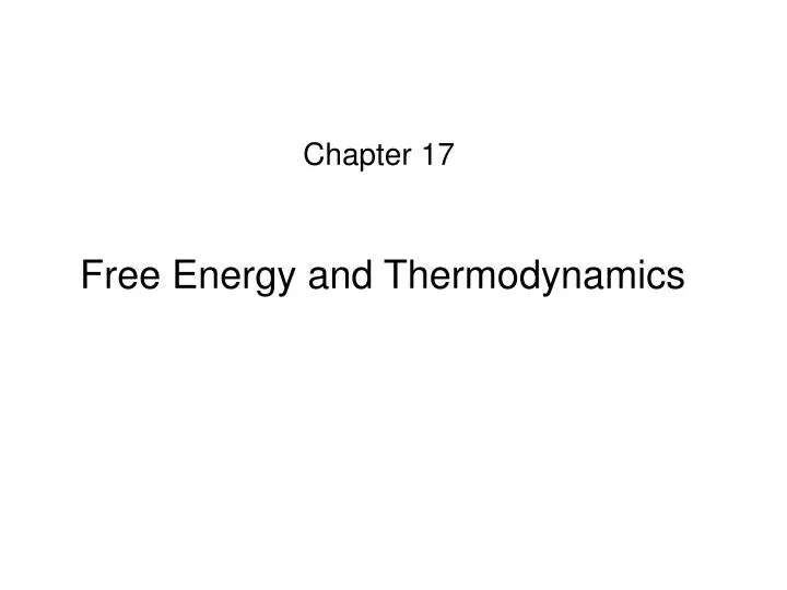 PPT - Free Energy and Thermodynamics PowerPoint Presentation, free ...
