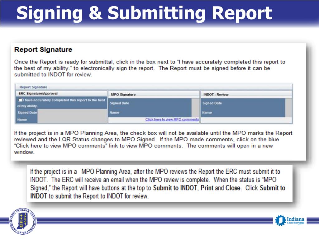 PPT - Efficient Project Management Tool for INDOT's Quarterly Reports ...