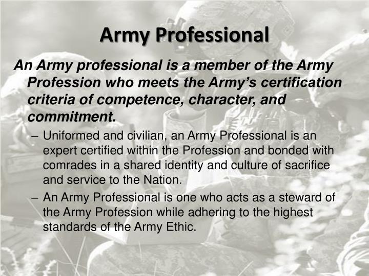 PPT - Command Responsibilities to be Stewards of the Army Profession ...