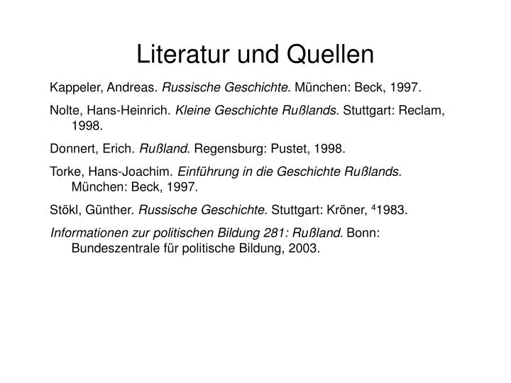 PPT - Literatur und Quellen PowerPoint Presentation, free download - ID ...