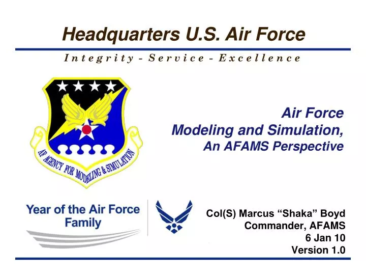 PPT - Air Force Modeling and Simulation, An AFAMS Perspective ...