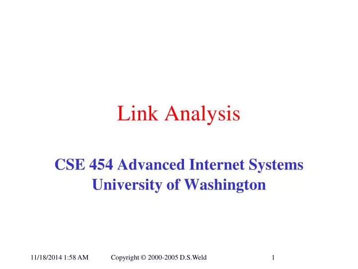PPT - Link Analysis PowerPoint Presentation, free download - ID:6757321