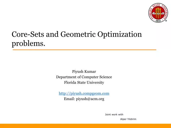 PPT - Core-Sets and Geometric Optimization problems. PowerPoint ...
