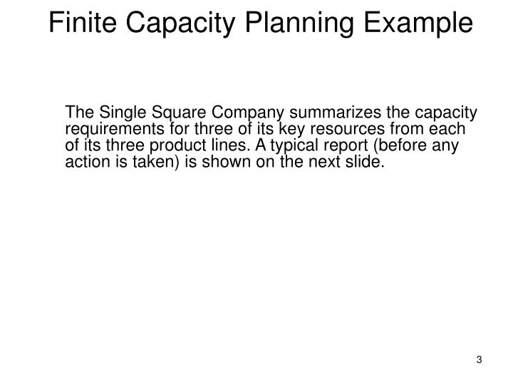 PPT - Capacity Planning Issues Finite Capacity Planning Example Twin ...