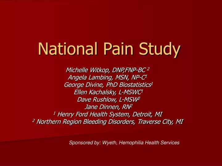 PPT - National Pain Study PowerPoint Presentation, free download - ID ...