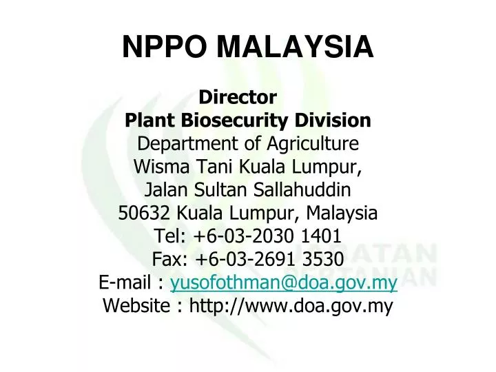 PPT - NPPO MALAYSIA PowerPoint Presentation, free download - ID:6758876