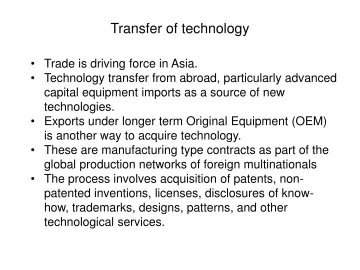 PPT - Transfer of technology PowerPoint Presentation, free download ...
