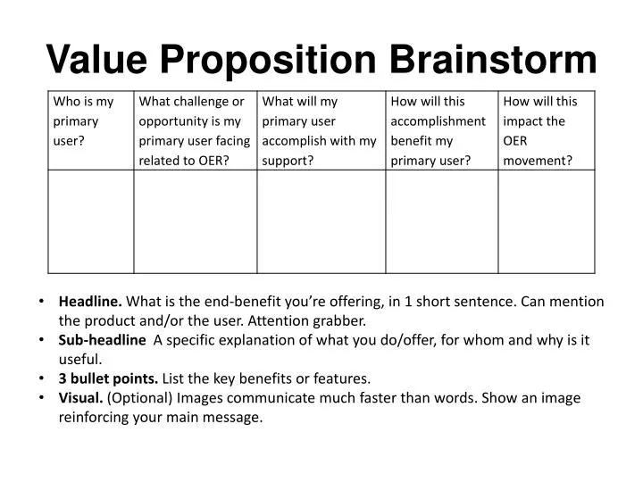 PPT - Value Proposition Brainstorm PowerPoint Presentation, free ...