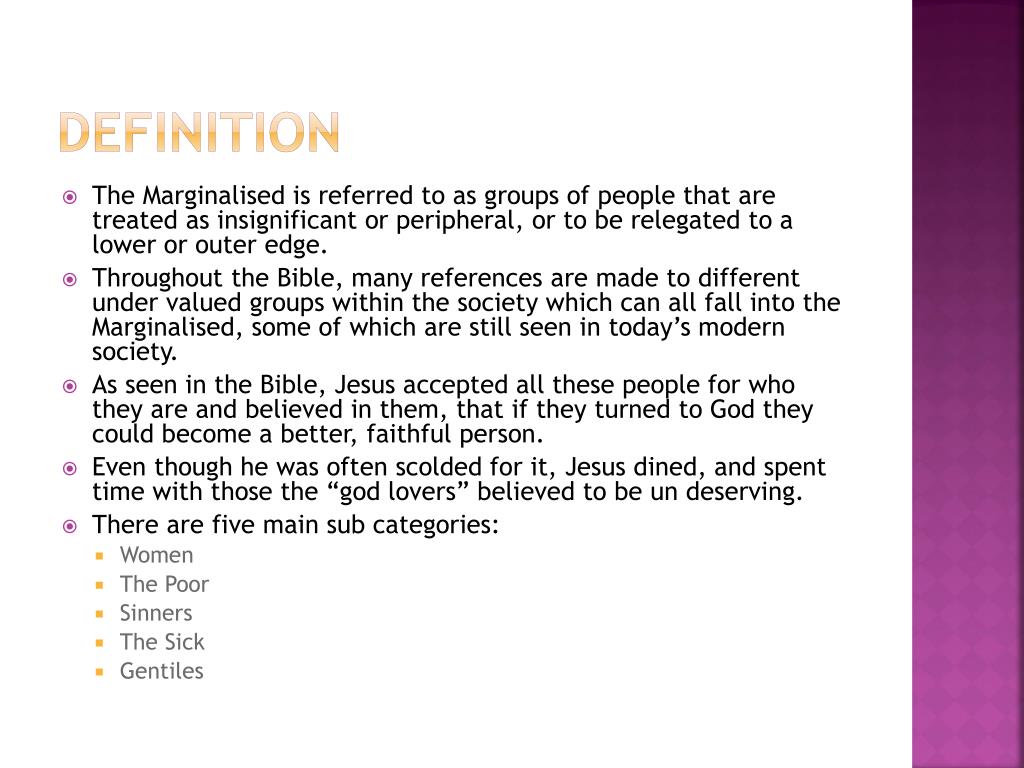 PPT - The Marginalised In the Gospel of Luke. PowerPoint Presentation ...