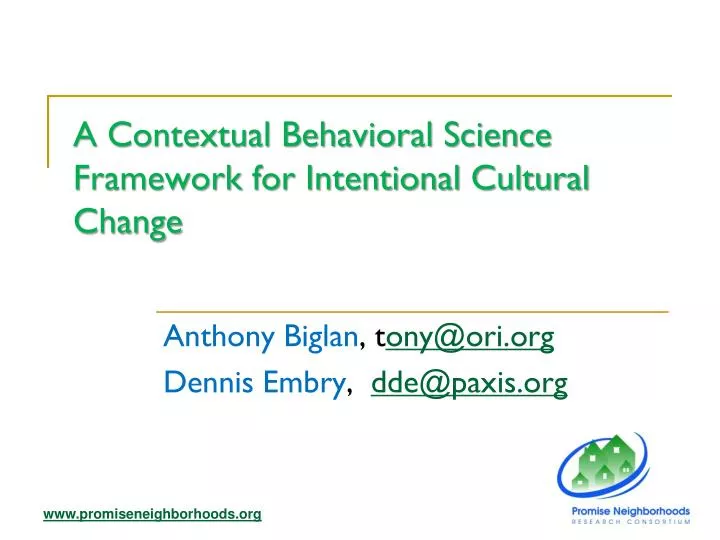 PPT - A Contextual Behavioral Science Framework for Intentional ...
