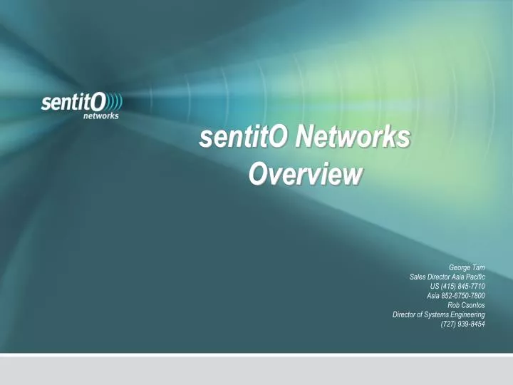PPT - sentitO Networks Overview PowerPoint Presentation, free download ...