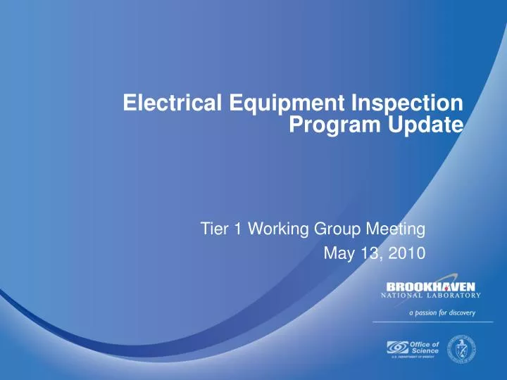 PPT - Electrical Equipment Inspection Program Update PowerPoint ...