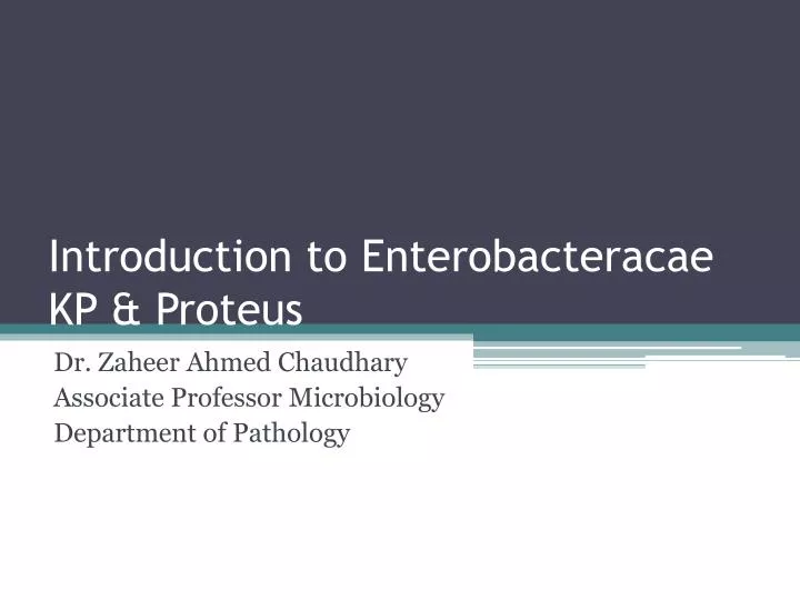 PPT - Introduction to Enterobacteracae KP & Proteus PowerPoint ...