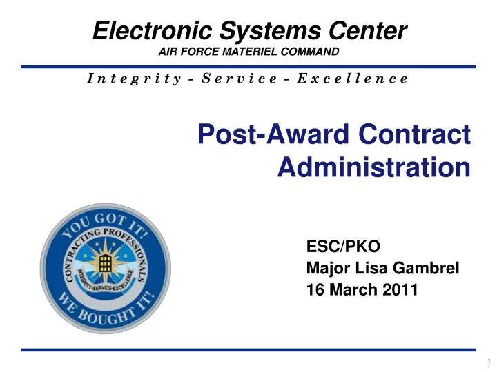 PPT - Post-Award Contract Administration PowerPoint Presentation, free ...