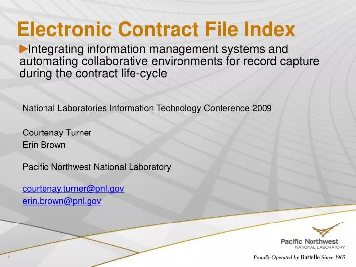 PPT - Electronic Contract File Index PowerPoint Presentation, free ...