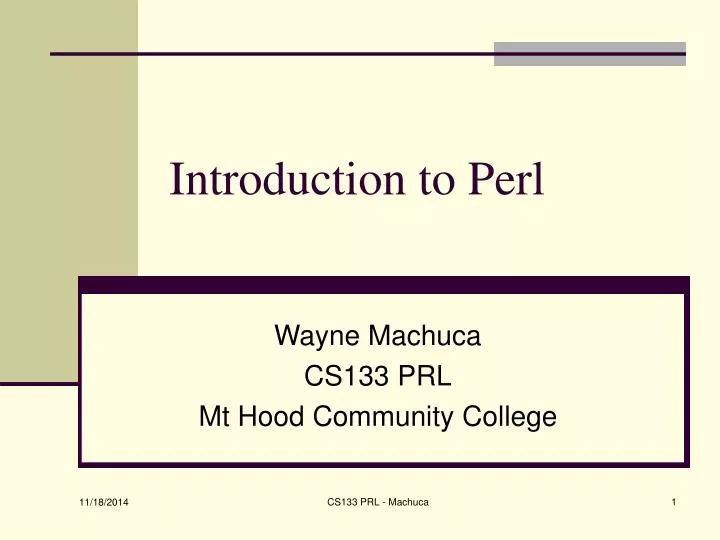 PPT - Introduction to Perl PowerPoint Presentation, free download - ID ...
