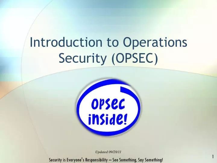 PPT - Introduction to Operations Security (OPSEC) PowerPoint ...