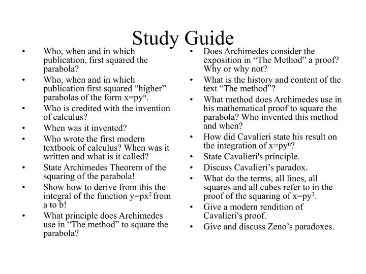 PPT - Study Guide PowerPoint Presentation, free download - ID:6766396