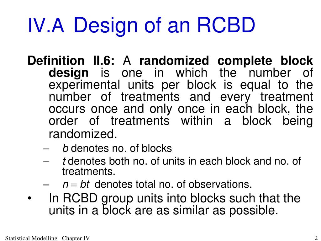 PPT - IV. Randomized Complete Block Design (RCBD) PowerPoint ... PPT - IV. Randomized Complete Block Design (RCBD) PowerPoint ...