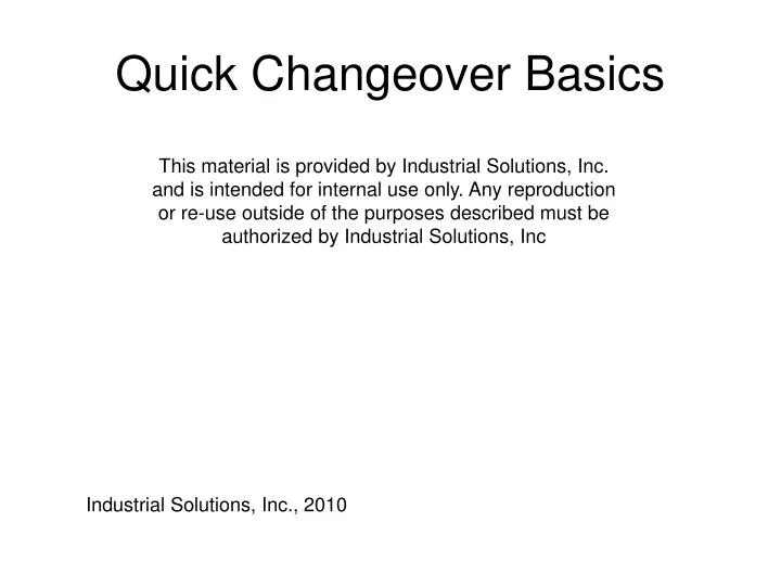 PPT - Quick Changeover Basics PowerPoint Presentation, free download ...