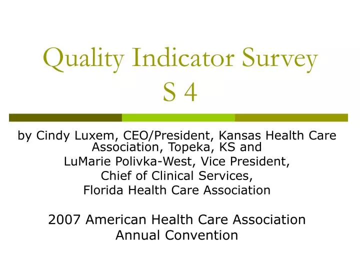 PPT - Quality Indicator Survey S 4 PowerPoint Presentation, free ...