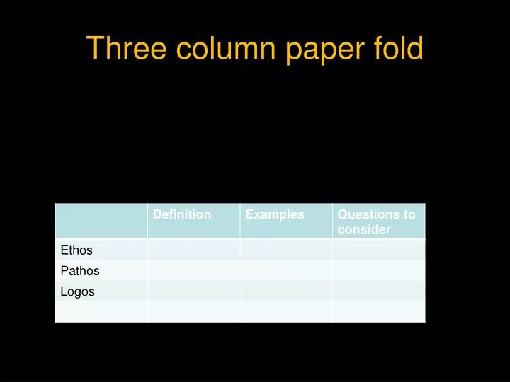 PPT - Three column paper fold PowerPoint Presentation, free download ...