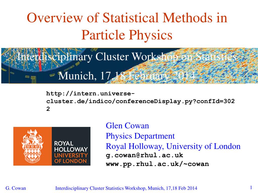PPT Overview Of Statistical Methods In Particle Physics PowerPoint 