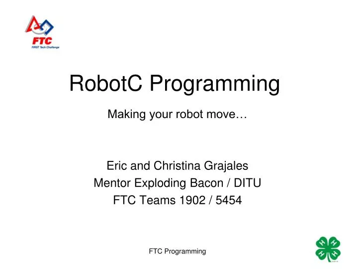 PPT - RobotC Programming PowerPoint Presentation, free download - ID:6768237