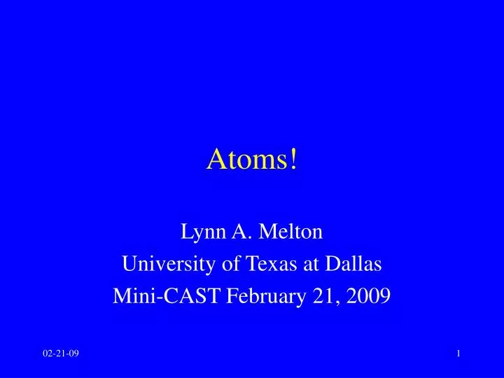PPT - Atoms! PowerPoint Presentation, free download - ID:6768282