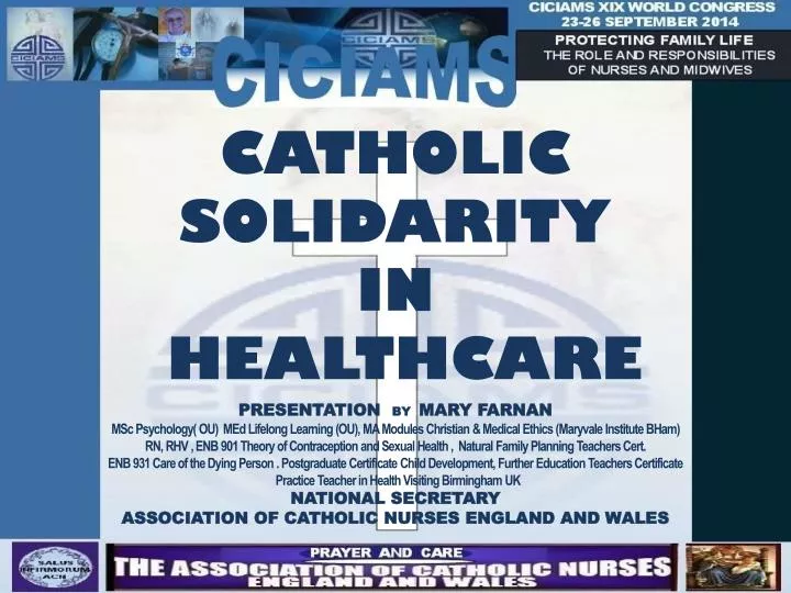PPT - CATHOLIC SOLIDARITY IN HEALTHCARE PowerPoint Presentation, free ...