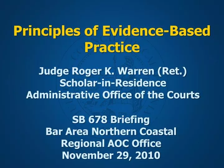 PPT - Principles of Evidence-Based Practice PowerPoint Presentation ...