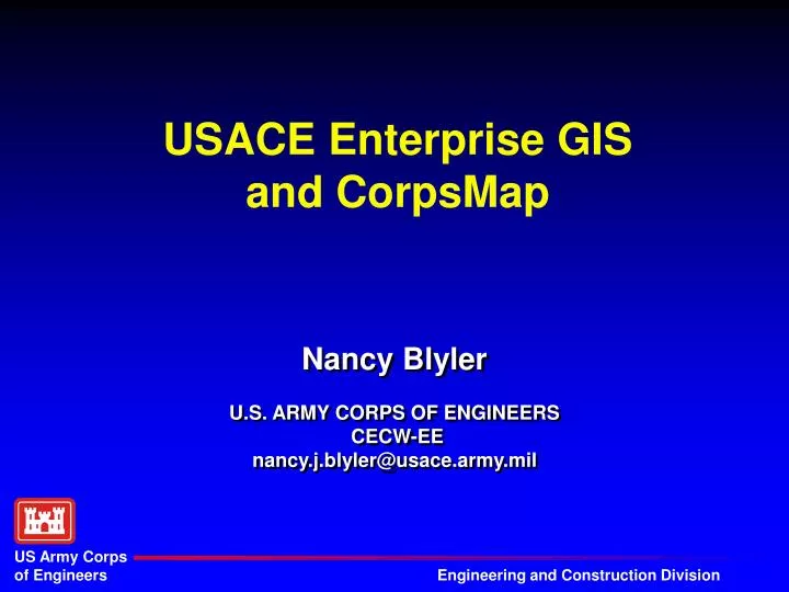 PPT - USACE Enterprise GIS and CorpsMap PowerPoint Presentation, free ...
