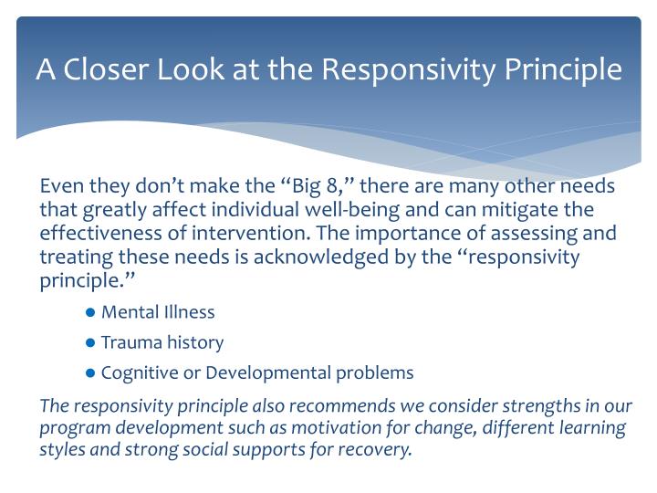 PPT - Evidence Based Practices and Risk-Need- Responsivity The Problem ...