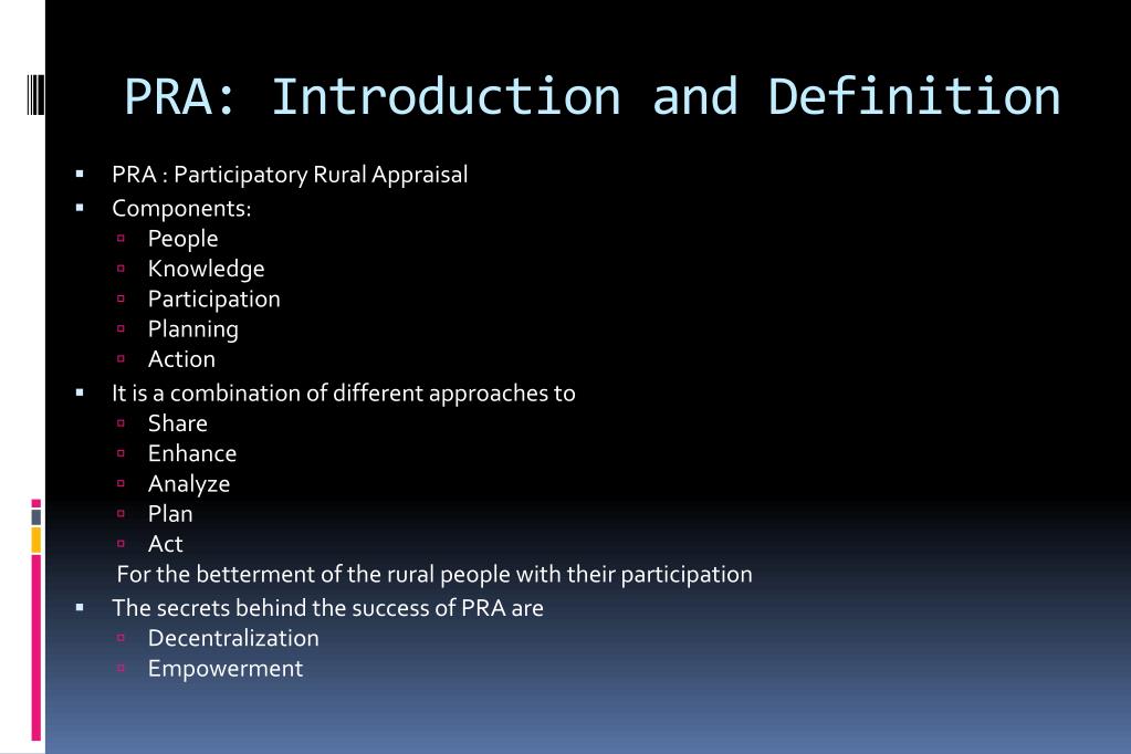 PPT - Participatory Rural Appraisal PowerPoint Presentation, free ...
